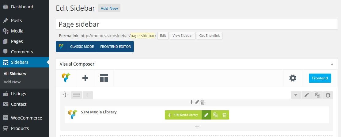 How to set up the sidebar - Motors Theme Documentation